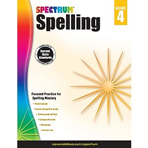 Spectrum Spelling Workbook Grade 4, Ages 9 to 10, 4th Grade Spelling Workbook, Handwriting Practice with Vowels, Diagraphs, Parts of Speech, and ... English Dictionary - 208 Pages (Volume 31)
