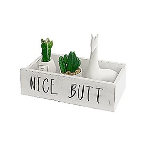 Coral Flower Nice Butt Bathroom Decor Box - Toilet Paper Holder,15 inches, White