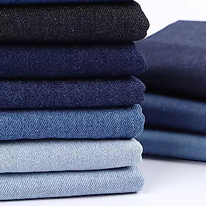 Denim 10.5 OZ 100% Cotton Fabric-150cm/59 Inches Wide Blue Washed Jean Fabric(Size:3 Yard,Color:Light Blue)