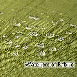 UGASA Outdoor Throw Pillow Covers Pack of 2 Plaid Texture Waterproof Farmhouse Linen Decorative Square Cushion Pillows Covers for Patio Porch Outside Yard Garden Bench 18x18 Inch, Green