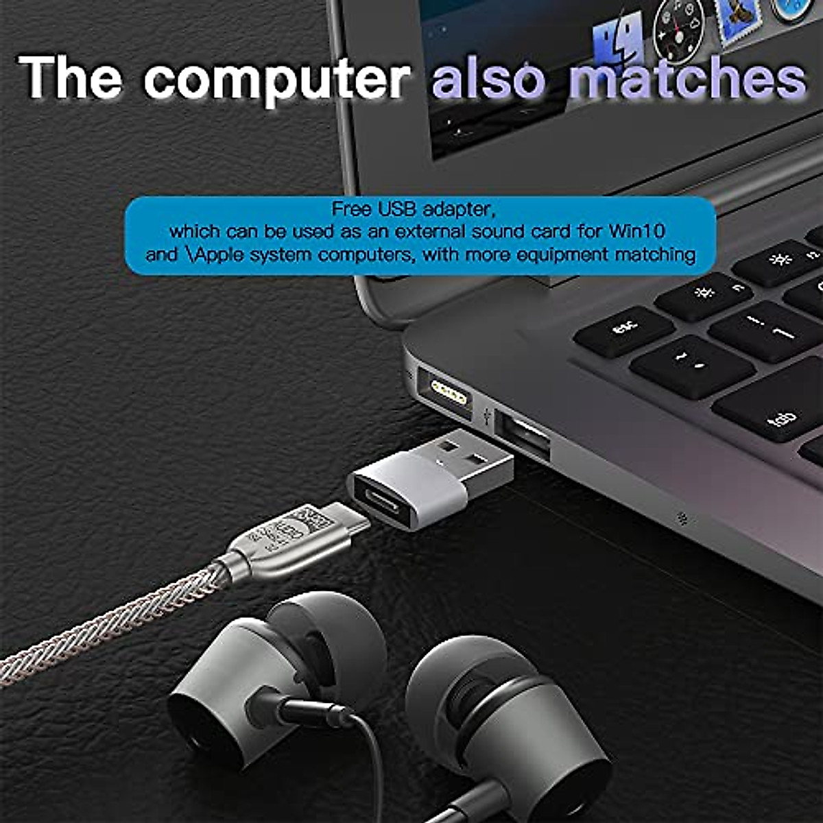 GAMDER USB Type C to 3.5MM DSD128 32bit/384KHz CS46L41 + SA9302L Hi-Fi Dual Audio Chip Decoder Headphone Amplifier Adapter DAC for Android Phone Windows 10 MAC