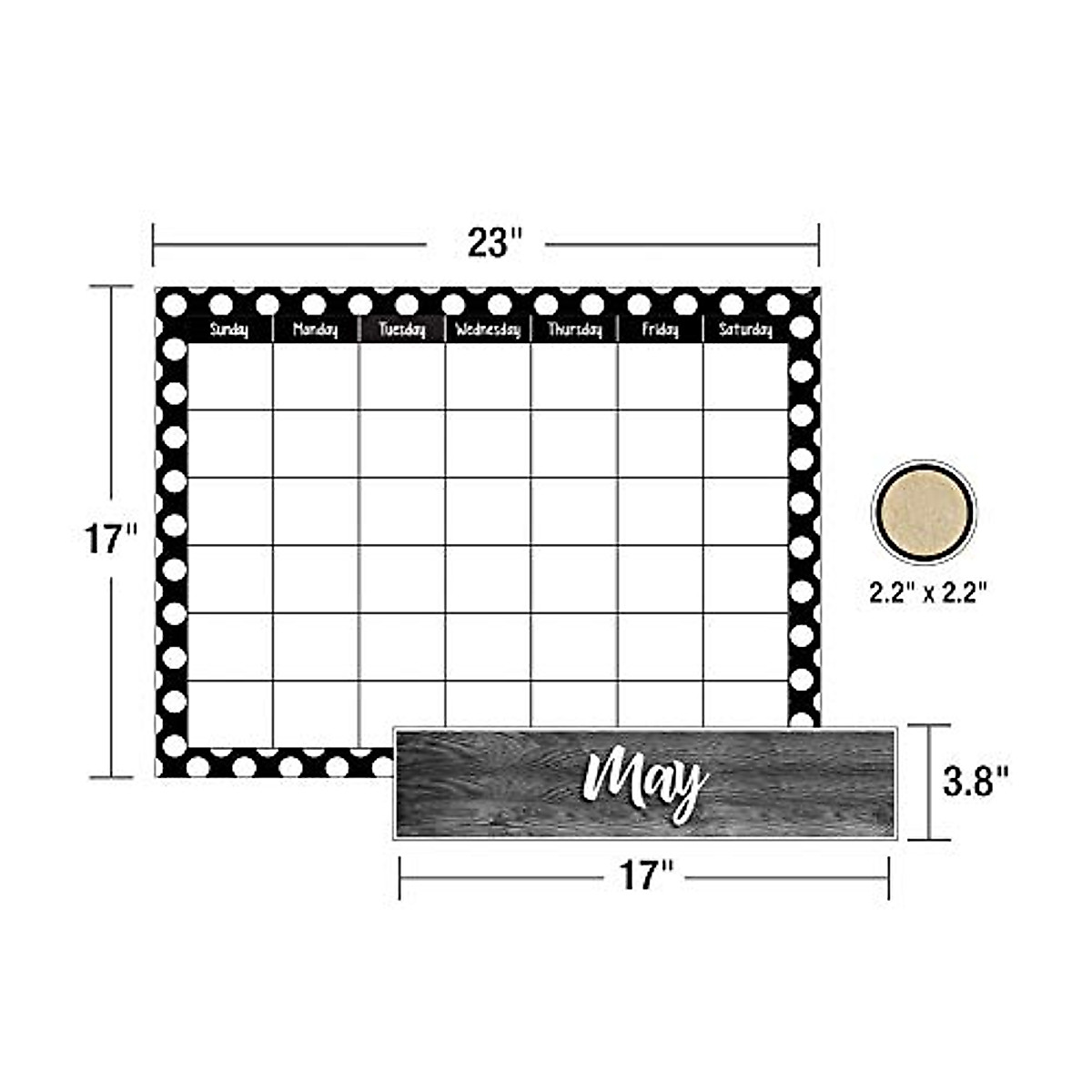 Schoolgirl Style Simply Stylish Bulletin Board Set―Calendar, Monthly Headers, Days of the Week, Seasons, Weather, Special Occasions, Birthdays (100 pc)