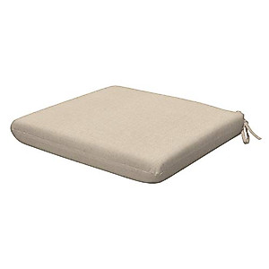 Honeycomb Indoor/Outdoor Textured Solid Almond Universal Seat Cushions: Recycled Polyester Fill, Weather Resistant, Pack of 2 Patio Cushions: 18" W x 17.5" D x 2.5" T
