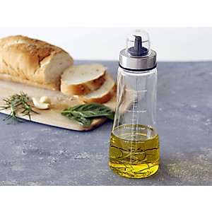 AVACRAFT Glass Oil Dispenser, Modern Olive Oil Dispenser Bottle, Measurement Marks, Easy Refill and Cleaning, Oil and Vinegar Dispenser, 14.2 Oz (OC1)