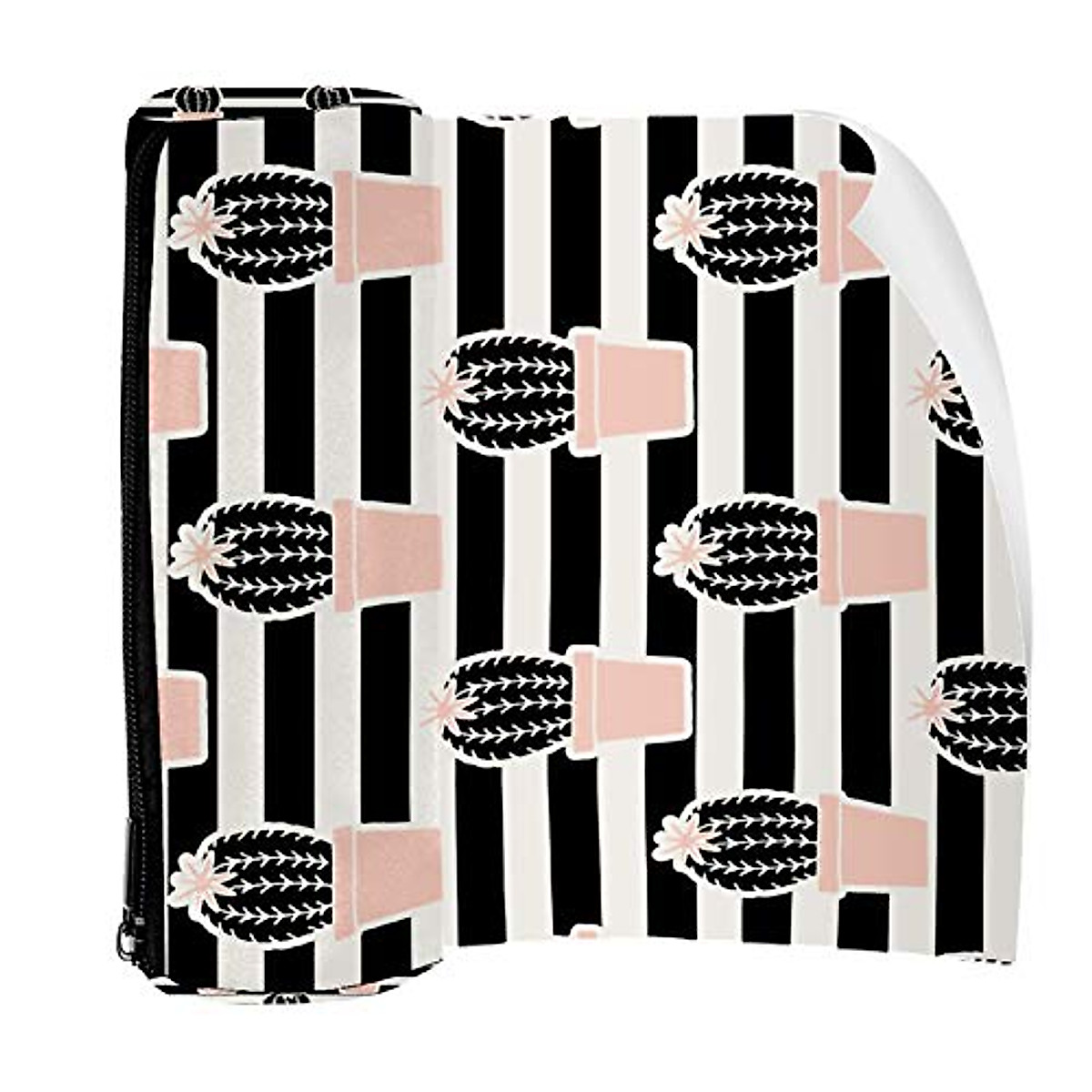 Hand Drawn Cactus Pattern Pencil Bag Pen Case Stationary Case Pencil Pouch Desk Organizer Makeup Cosmetic Bag for School Office