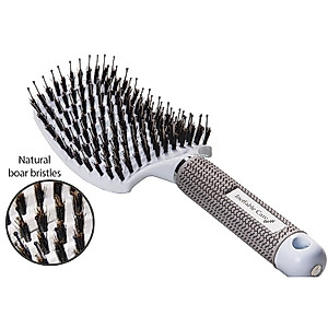 Boar Bristle Hair Brush set – Curved and Vented for Wet and Dry Detangling Hair Brush for Women Long, Thick, Thin, Curly & Tangled Hair Vent Brush - Stocking Stuffers Gift kit