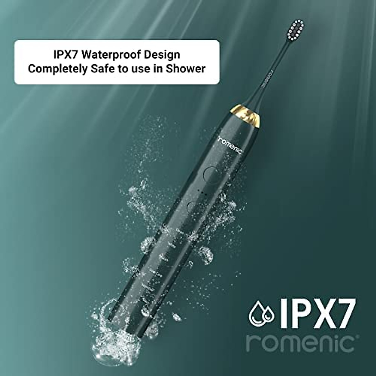 Hyslor Electric Toothbrush, Sonic Electric Toothbrush for Adult, 330 Days on Single Charge, 5 Modes 3 Intensity Levels, Pressure Sensor, 2 Minute Timer, 30 Second Interval, Smart Memory Mode