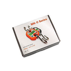 Klau Portable Digital Scale 150 kg / 300 lb Heavy Duty Crane Scale Hanging Scales LCD Display with Backlight for Home Farm Hunting Outdoor Orange