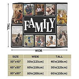 OTHERCRAZY Custom Family Blankets with Photos ,Making Memories Souvenir Throw Blanket with Photos,Personalized Birthday Gift for Family