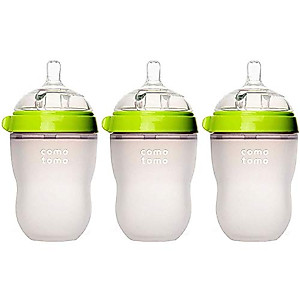 Comotomo Natural Feel 8 Ounce Baby Bottle 3 Pack - Green
