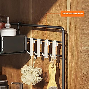 SLDMJFSZ Under Sink Organizers and Storage, 2 Tier Slide Out Kitchen Cabinet Organizer Sturdy Bathroom Storage, with Hook,White