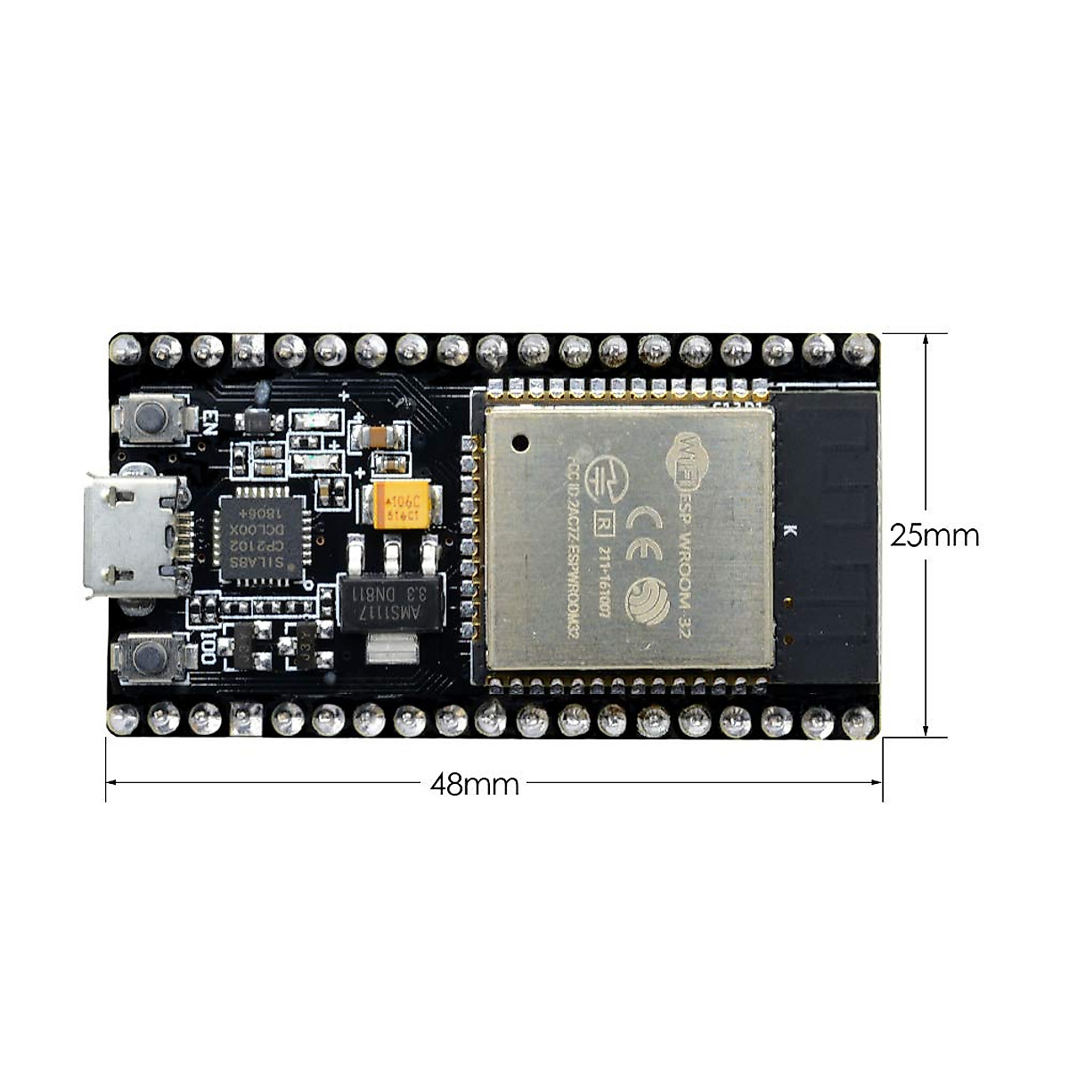 3 Pcs ESP32 ESP32S Board ESP-WROOM-32 Development Board, Aideepen ESP32S ESP-WROOM-32 Board 2.4GHz Dual-Core Compatible with Arduin, Nodemcu, and MicroPytho