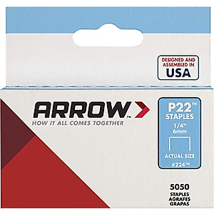 Arrow 224 Heavy Duty P22 Staples for Use with Plier-Type Paper and Bag Staplers in Restaurants, Offices, Classrooms, 5050-Pack, 1/4-Inch