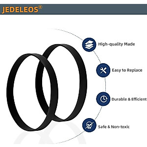 JEDELEOS Replacement Belts for Bissell 2910, 2987, 2806 PowerForce PowerBrush & TurboClean PowerBrush Lightweight Pet Carpet Cleaner, Flat Pump Belt Replace Part 1606428 (Pack of 2)