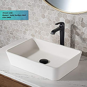 Kraus KVF-1210MB Esta Single Handle Vessel Bathroom Faucet with Pop-Up Drain, Matte Black