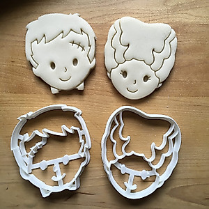 Sweet Prints Inc Set of 2 Bride of Frankenstein and Frankenstein Monster Cookie Cutter - Dishwasher Safe (3")