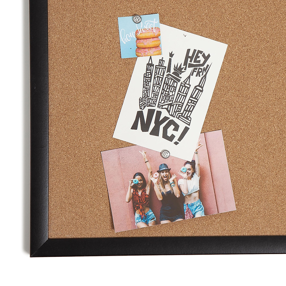 U Brands Cork Bulletin Board, 17" x 23", Black Wood Frame (026U00-01)