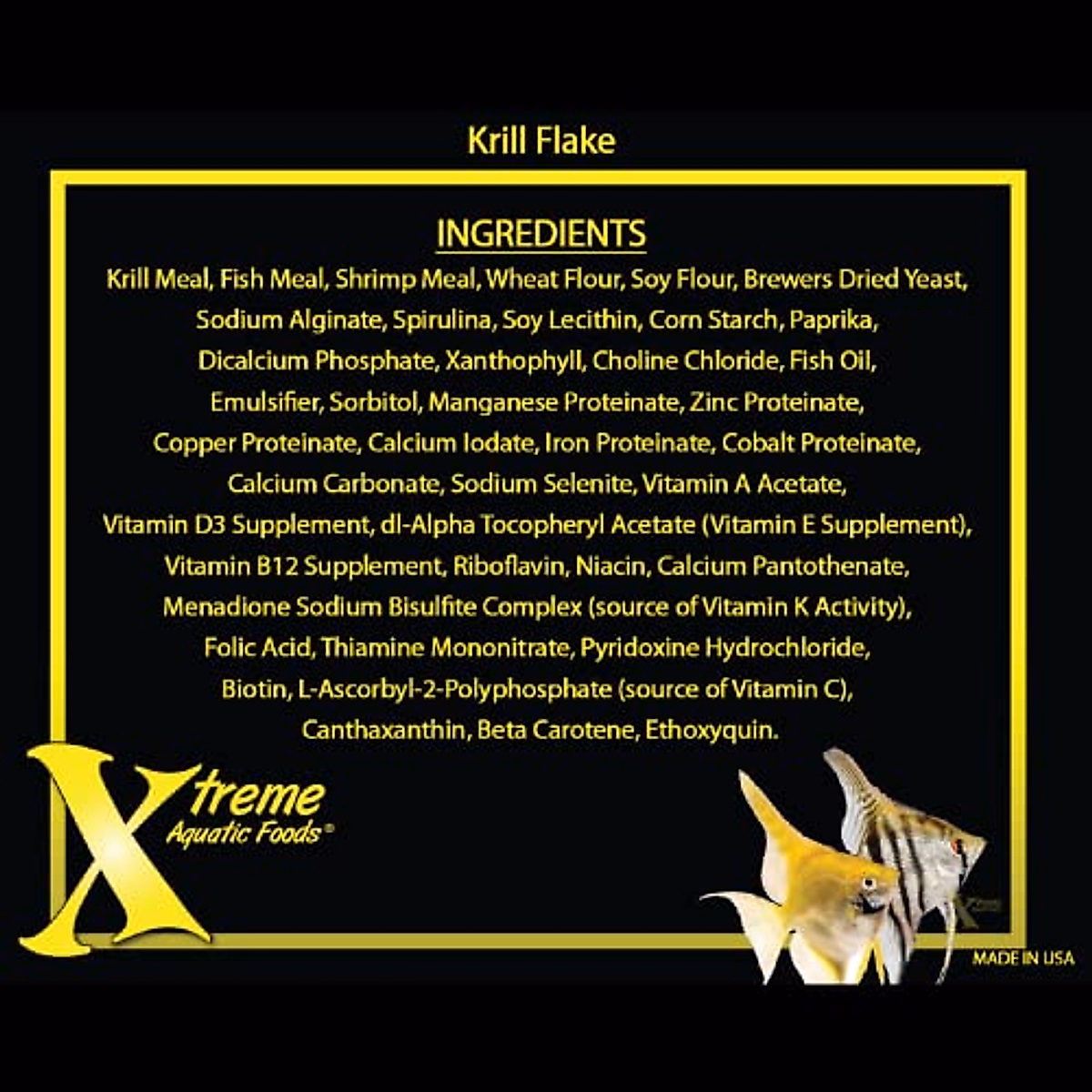 Xtreme Aquatic Fish Food - Krill Flakes - Nutritionally Balanced Professional Formula - Balanced Amino Acid Profile and No Hormones - Made in USA - High Protein Max Flavor Tropical (3.5 oz)