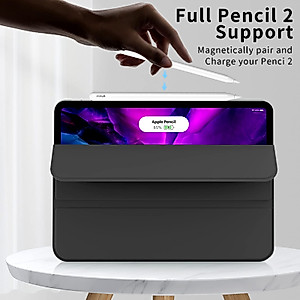 kenke Case for iPad Pro 11 Inch 4th/3rd/2nd/1st Generation (2022/2021/2020/2018 Model), Rebound Magnetic Slim Trifold Stand Smart Cover, Support 2nd Gen Pencil Charging, Auto Sleep/Wake, Black