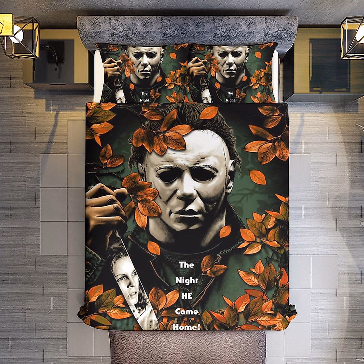 Pbunlkl Michael Killer Myers 3-Piece Bedding Set Duvet Cover Pillow Shams Set Soft Lightweight Comforter Cover Set 86"x70"