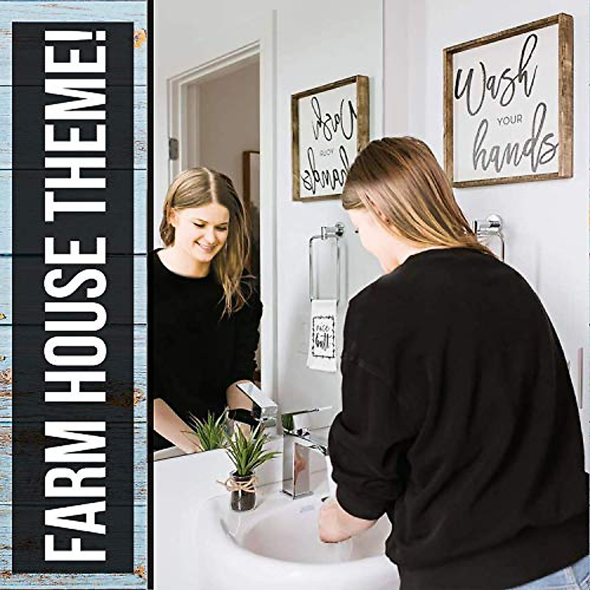 Peaces of Joy Nice Butt Funny Hand Towel with Sayings for Bathroom, Rustic Cute Dish Kitchen Fingertip Towels for Home, Decorative Farmhouse Bath Sign Housewarming Gifts