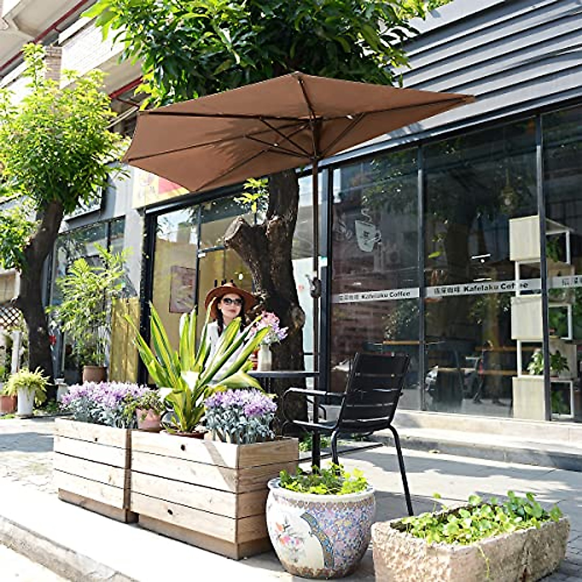 Pure Garden 443470PUF Patio Umbrella, Brown