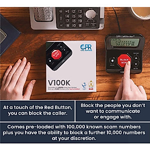 CPR V100K Spam Call Blocker for Landline Phones – Stop All Unwanted Calls at a Touch of a Button - Scam Call Blocker for Home Phones