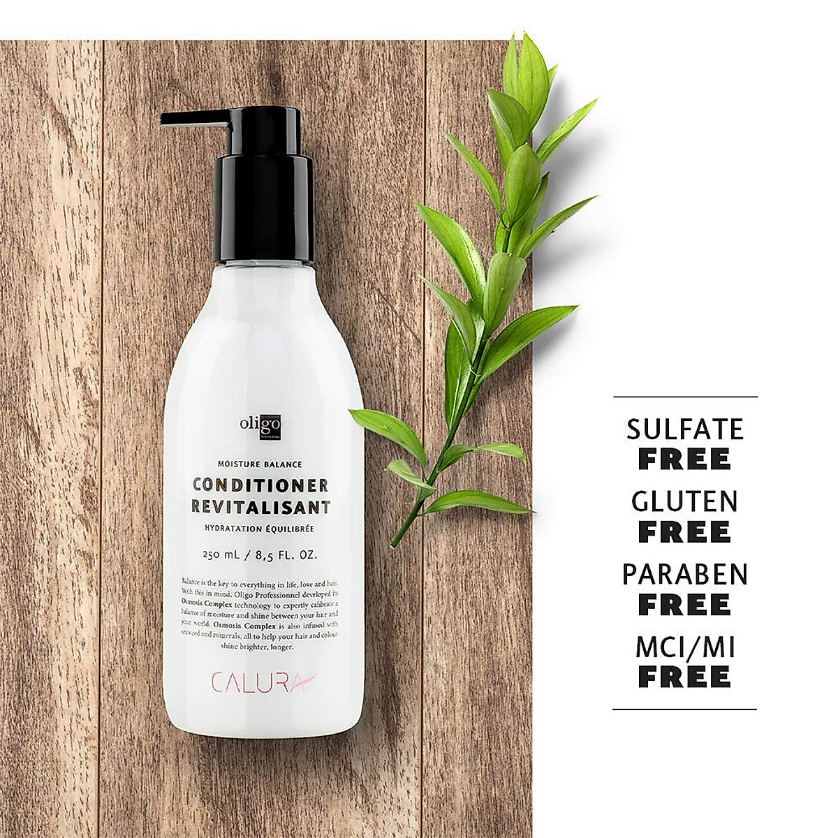 Oligo Professionnel - Calura Moisture Balance Conditioner - Sulfate free - Vegan- Paraben free - Color safe - Shine - Hydrating formula for dry hair - 8.5 oz