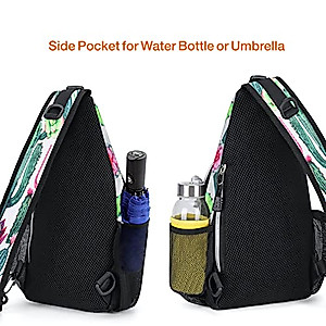 MOSISO Mini Sling Backpack,Small Hiking Daypack Pattern Travel Outdoor Sports Bag, Cactus