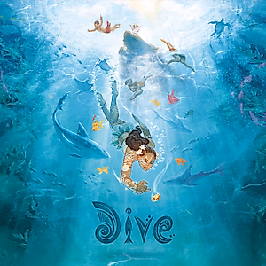 Sit Down! Dive Board Game - Unique Transparent Ocean Cards, Push Your Luck, Catch a Ride on a Sea Turtle or Dolphin - First to 23 Points Wins, 1-4 players, 20-30 mins, Ages 8+