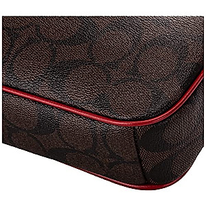 COACH Nolita 19 In Signature Canvas Bag Purse (Brown Red)