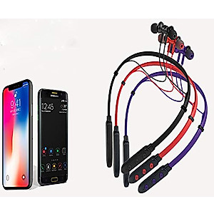 QT S Bluetooth Neckband Headphones, HD Sound V5.0 Wireless Neckband Headset Stereo Noise Cancelling Sweat/Waterproof Sports Earphones for Gym Workout Travel Business Earbuds Music & Playtime 10 Hours
