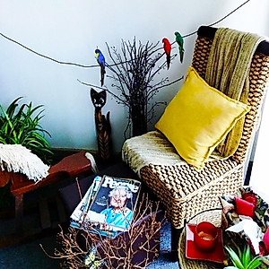 LWINGFLYER 7.8" Blue Artificial Parrot Foam Feathered Parrot Clip on Bird for Shoulder Prop Pirate Costume Decoration Christmas Tree Ornament Modern Home Garden Decor