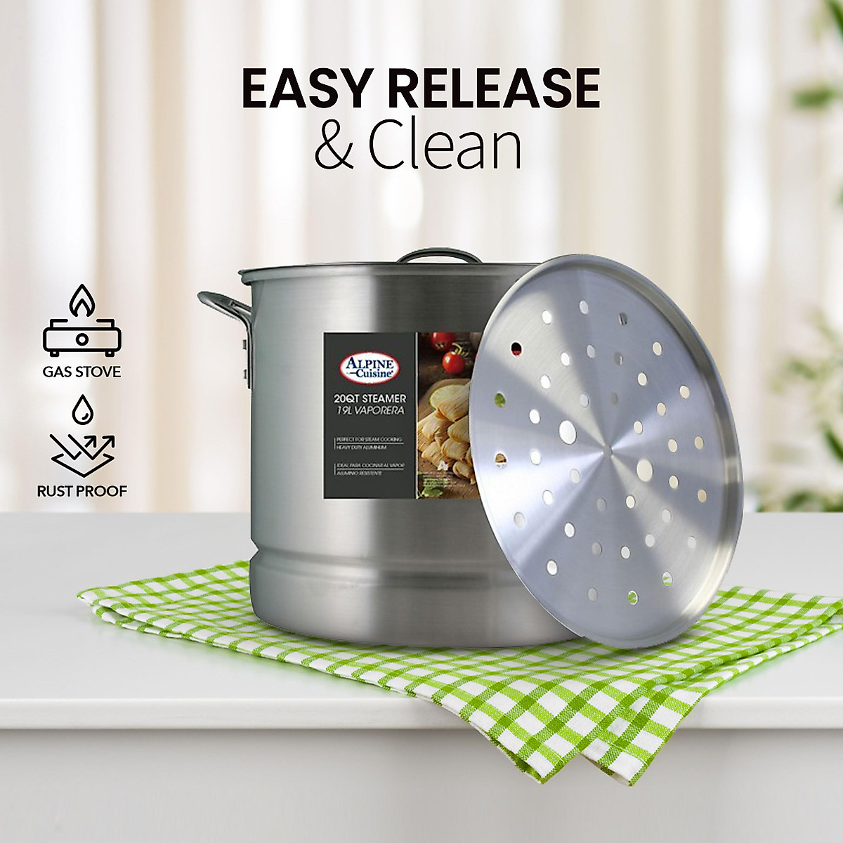 Stock Pot 15 Piece Set Mexican Style ollas Tamalera De Sopa Caldo Aluminum W/Lid/Steamer