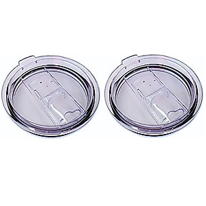 2 Replacement Lids for 20oz Stainless Steel Tumbler Travel Cup - Fits OF 3.2 INCH Yeti Rambler RTIC and others- Sliding(Transparent)