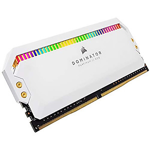 Corsair Dominator Platinum RGB 32GB (4x8GB) DDR4 3200 (PC4-25600) C16 1.35V Desktop Memory - White