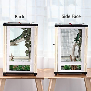 crapelles 15.7x15.7x23.6 inches Bird Cage, Amphibian Habitat, Reptile Tank, Pet Box, Easy Assembly White Ventilation Cage for Hamster, Chinchillas, Hedgehog, Snake,Lizard, Parrot
