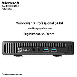 HP 600 G1 Micro Computer Mini Tower PC (Intel Dual Core i3-4130T, 8GB DDR3 Ram, 256GB Solid State SSD, WIFI, VGA, USB 3.0) Win 10 Pro (Renewed)
