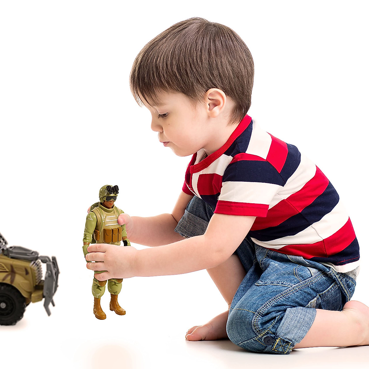 Beverly Hills Doll Collection Soldier Dollhouse Play Figure - Soldier Action Figure for Doll House, Community Helpers Little People Figures Pretend Play for Kids and Toddlers
