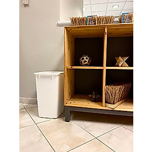 Rubbemaid FG2806TPBISQU Rubbermaid Small Trash, 9-Gallons, Beige, Plastic Garbage Can/Wastebasket for Kitchen/Bathroom fits Under-Sink/Desk/Countertop/Cabinet, 21-quart, Bisque