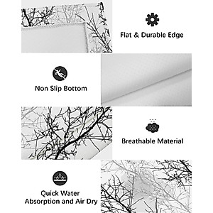 Tree Forest Outdoor Rugs for 5'x8' Patios Clearance, RV Camping Mat Rug Portable Outside Rug Indoor Outdoor Area Rug Mat for Beach Deck Pool Abstract Winter Branch Nature Black Grey
