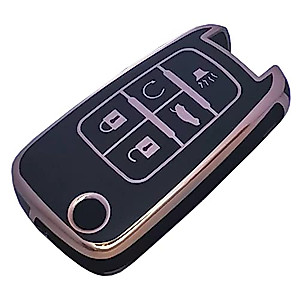 Guibuhuse Premium Soft TPU Key Fob Cover Protector for Chevy Chevrolet Equinox Camaro Cruze Malibu Sonic Aveo Orlando Buick GMC Terrain Accessories