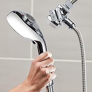 Waterpik Magnetic Dual Dock Adjustable Height Hand Held Shower Head With 5-Foot Metal Hose and PowerPulse Shower Massage, Chrome QMP-863ME