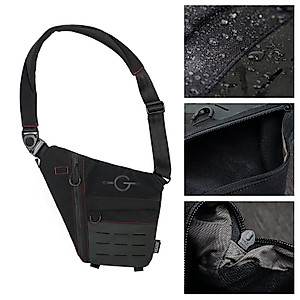 Tacticalgeek Cache L1 Concealed Carry Bag for Men，Anti-Theft Waterproof Shoulder Backpack, EDC Sling Bag, Stealth Bag, Multi-functional Crossbody Bag
