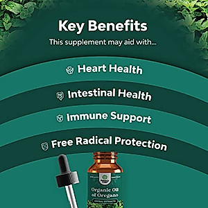 Oregano Oil Organic Liquid Drops - Super Concentrated USDA Organic Oil of Oregano Drops for Immune Support and Digestive Health - Vegan Non GMO 100% Pure Oregano Oil Drops for Adults and Kids