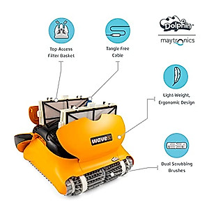 DOLPHIN Wave 80 Commercial Robotic Pool Cleaner with Caddy, Engineered for Unmatched Cleaning Performance, Ideal for Commercial Swimming Pools up to 68 Feet…