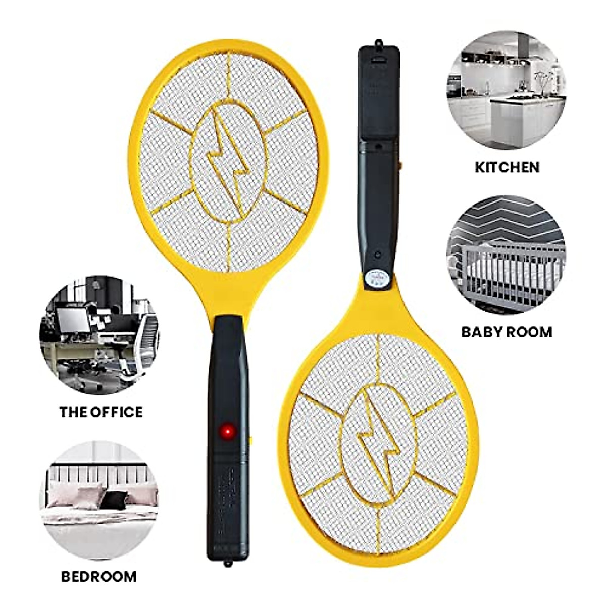 DEVOGUE® Electric Fly Swatter Bug Zapper Battery Operated Flies Killer ...