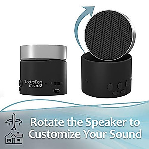 LectroFan Micro2 Non-Looping Sound Machine and Stereo Bluetooth Speaker with White Noise, Fan, and Ocean Sounds for Sleep, Relaxation, Privacy, Study, and Audio Streaming