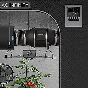 AC Infinity CLOUDLINE T8, Quiet 8” Inline Duct Fan with Temperature Humidity Controller, Bluetooth App - Ventilation Exhaust Fan for Heating Cooling Booster, Grow Tents, Hydroponics
