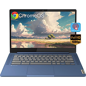 Lenovo Slim 3 Chromebook Laptop for Business Student, 14'' FHD IPS Touchscreen, 8-Core MediaTek Kompanio 520 Processor, 4GB RAM, 64GB eMMC, Wi-Fi 6, Bluetooth, Chrome OS, Abyss Blue